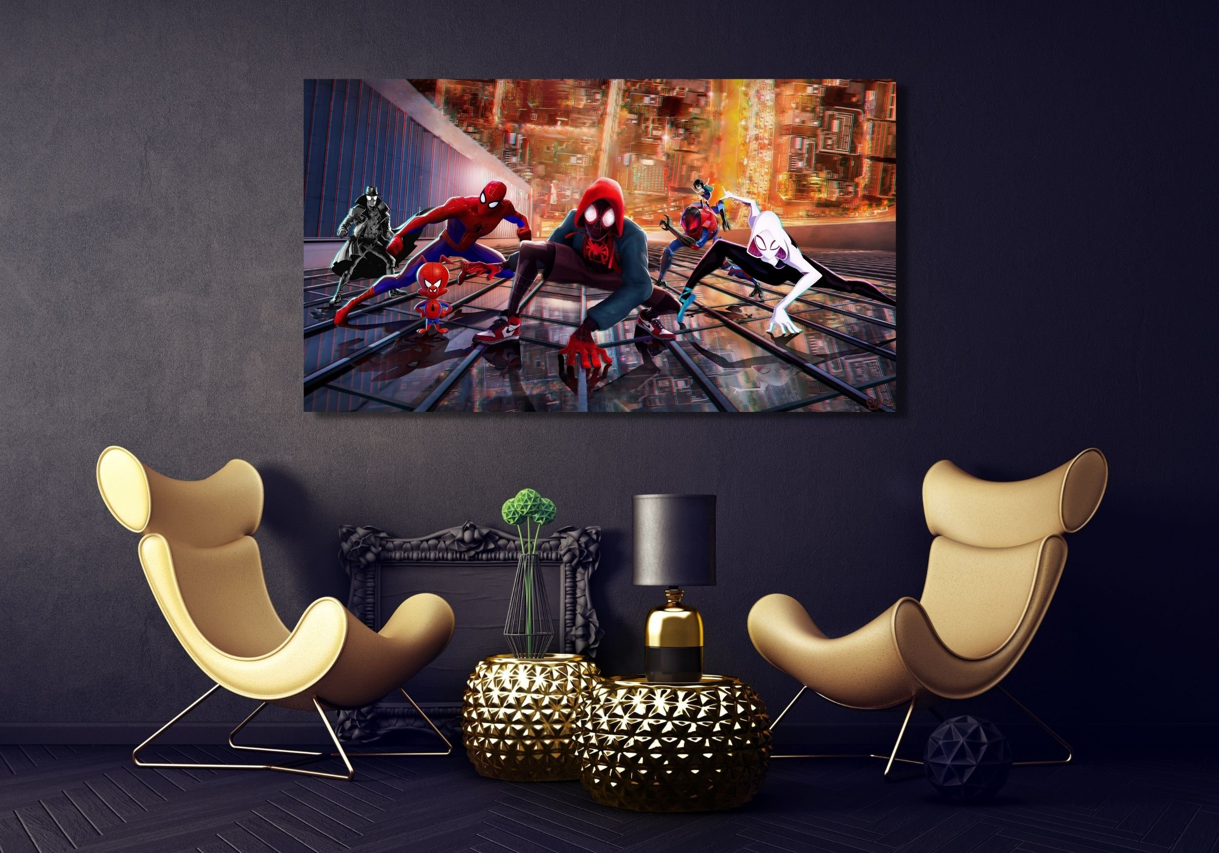 Spider-man Posterspider-man Digital Print Canvasmodern Home - Etsy