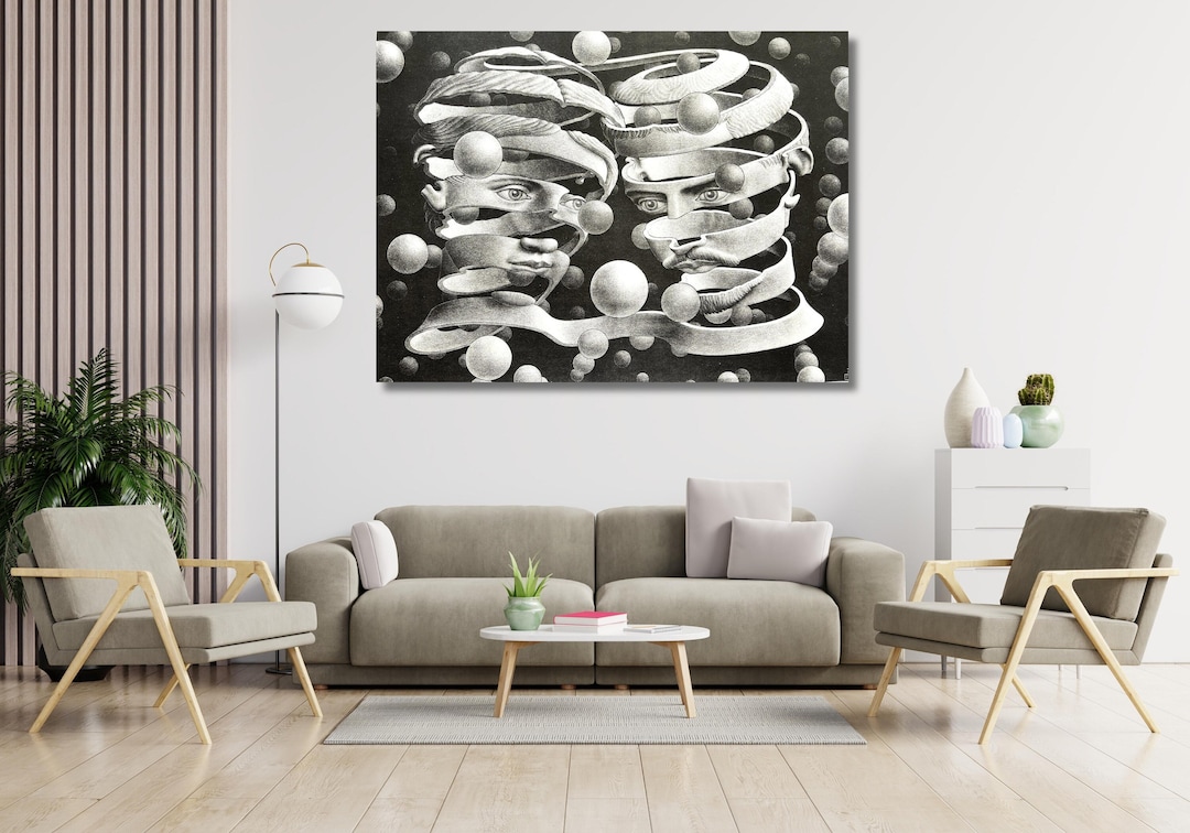 M.C. Escher Print, M.C. Escher Canvas Wall Art Bond of Union POSTER,MC ...