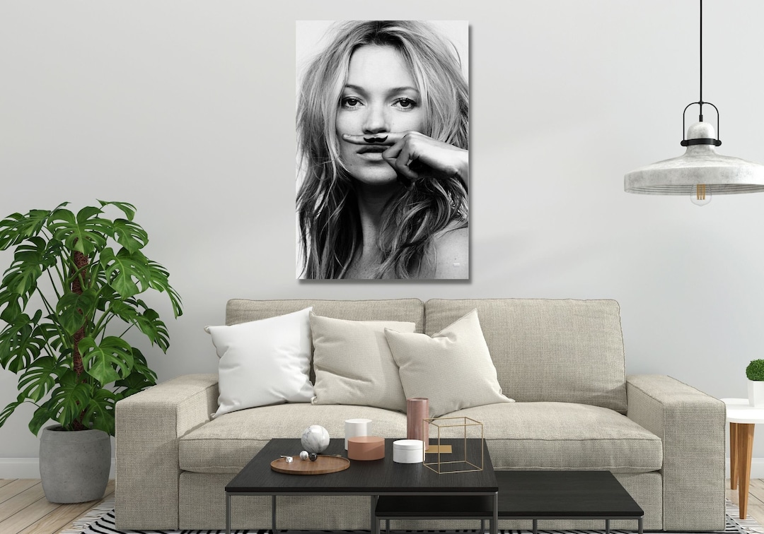 Kate Moss Moustache Poster,kate Moss Poster Fashion Print Life is Joke ...