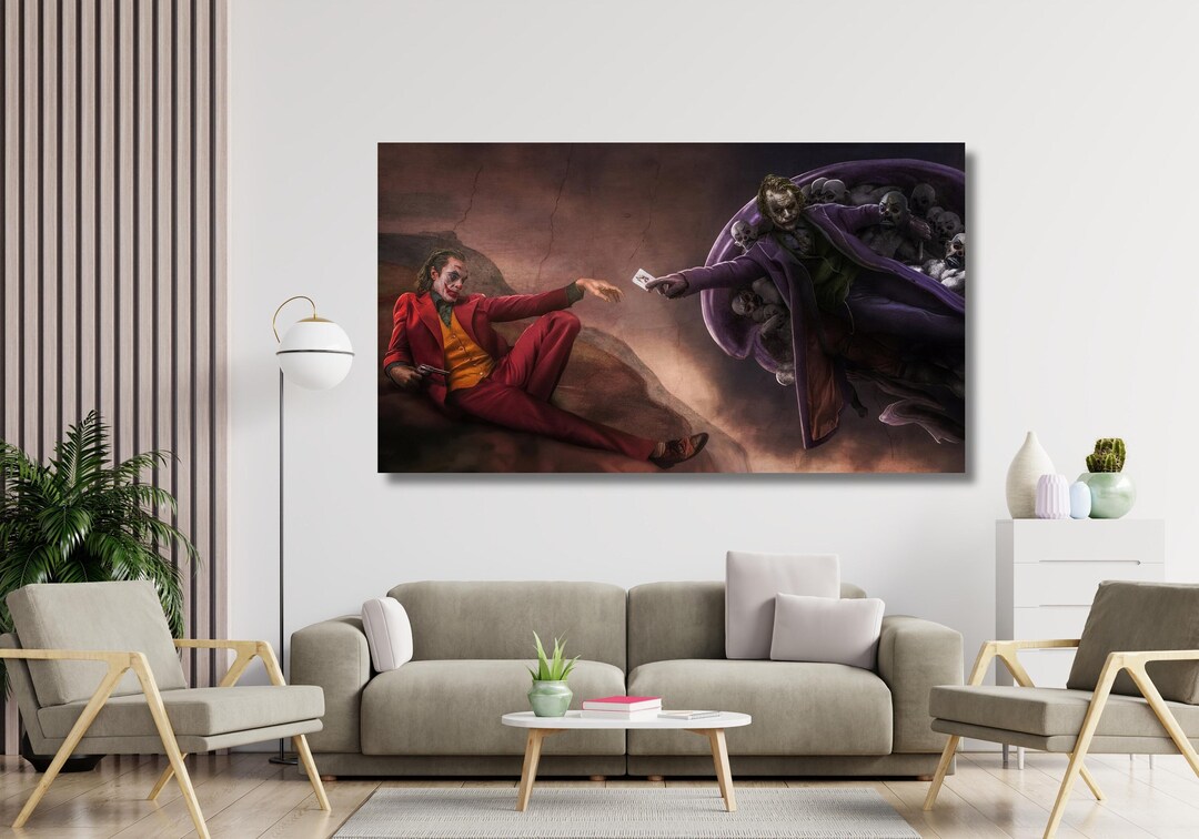 Joker Print,joker Poster,comic Print ,joker Painting Joker Canvas Print ...