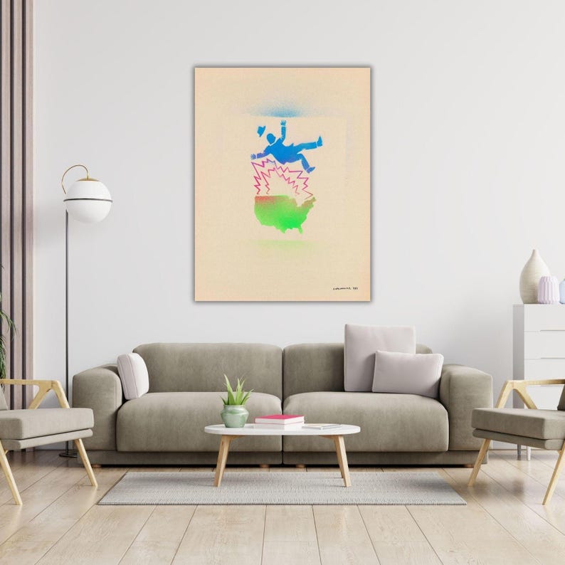 Falling Man by David Wojnarowicz Canvas Ready to Hang Wall Art, Giclée ...