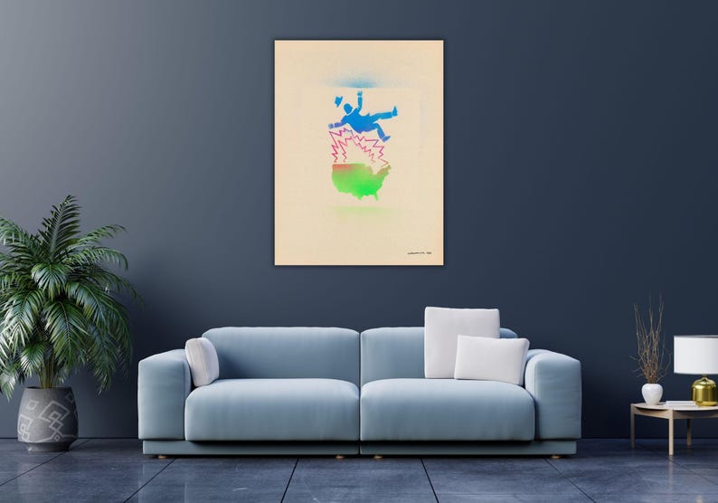 Falling Man by David Wojnarowicz Canvas Ready to Hang Wall Art, Giclée ...