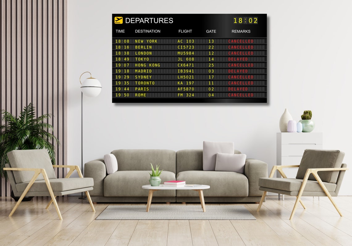 Departures Poster,airport Departures Canvas Wall Art,travel Wall Art ...