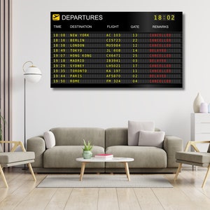 Departures Poster,airport Departures Canvas Wall Art,travel Wall Art ...