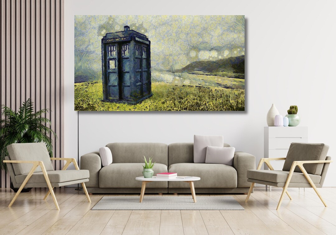 Doctor Who TARDIS WALLART / Poster - Van Gogh Painting Wall Art - Home ...
