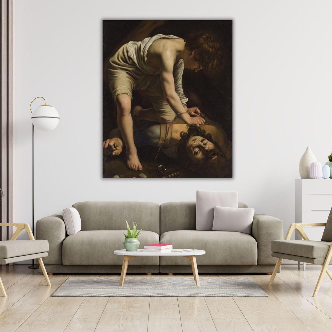 David With the Head of Goliath by Caravaggio Print, Caravaggio Painting ...