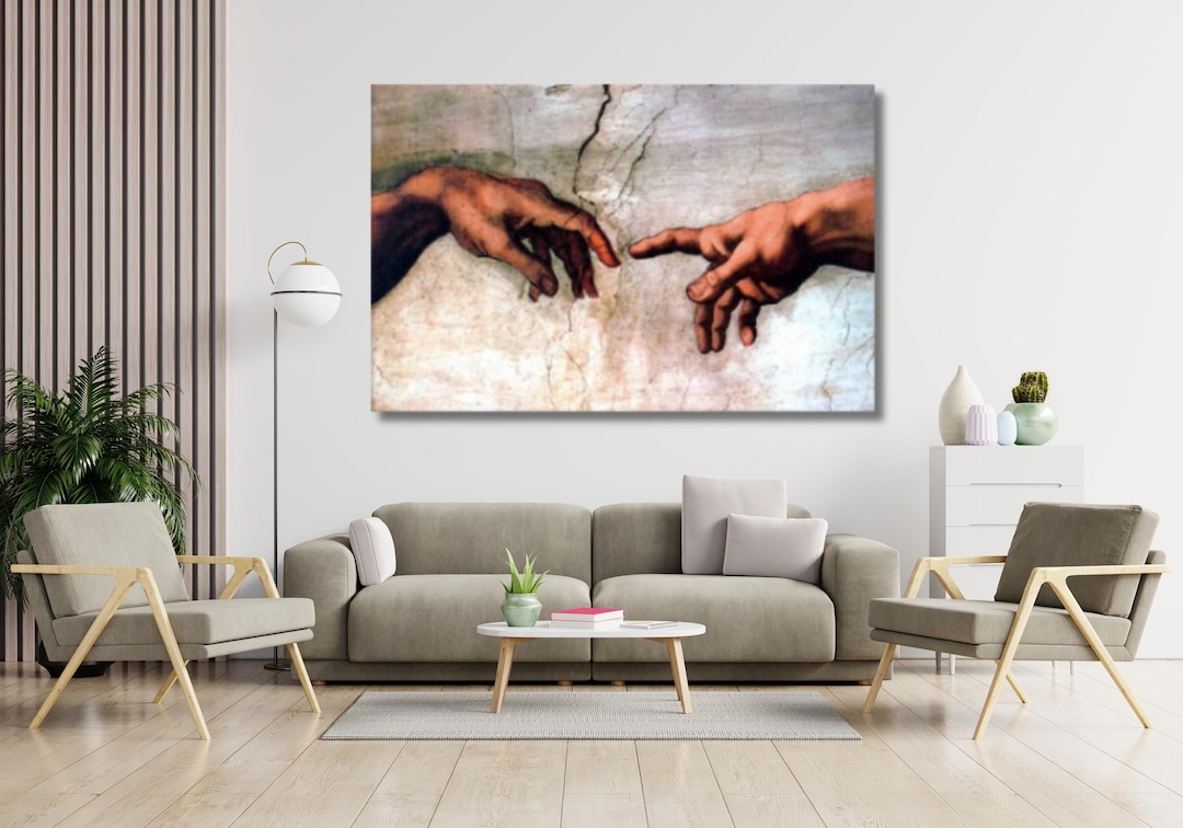 Creation of Adam Wall Art Michelangelo POSTER Wall Art Abstract ...