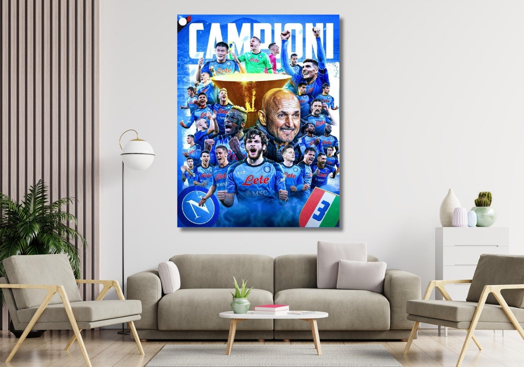 Napoli Poster 2023 Serie A Champions Art , Serie A Poster, San Paolo ...