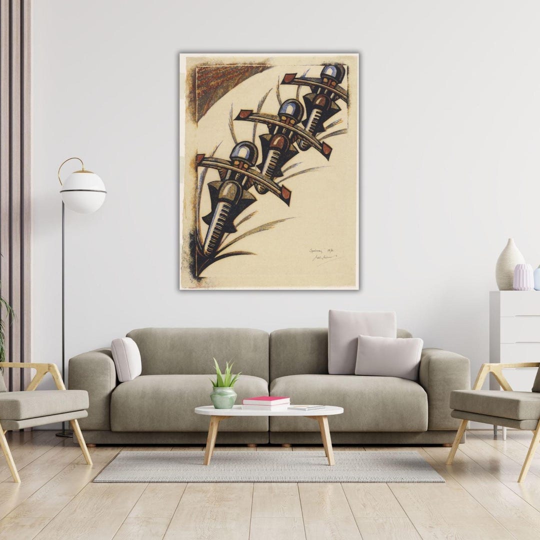 Speedway by Sybil Andrews Canvas Framed Sybil Andrews Wall Art, Famous Art Print, Sybil Andrews ...