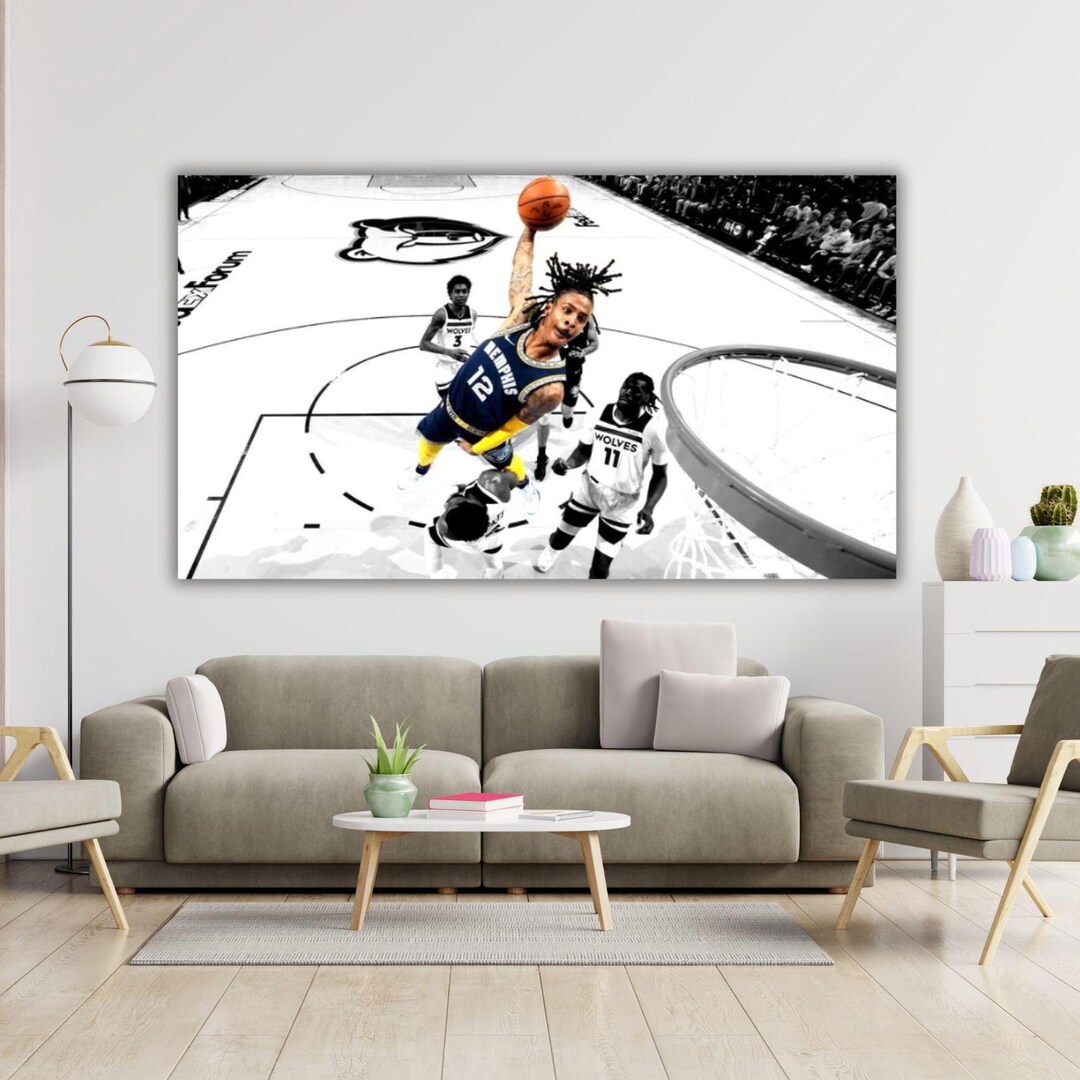 Ja Morant Dunk Ready to Hang Wall Art, Ja Morant Dunk Canvas Poster ...
