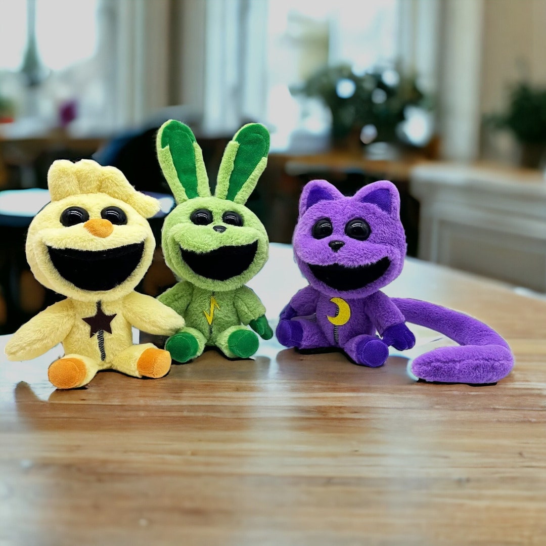 Smiling Critters Plushie Cute Plushies Unique Plush Toy Purple Green ...