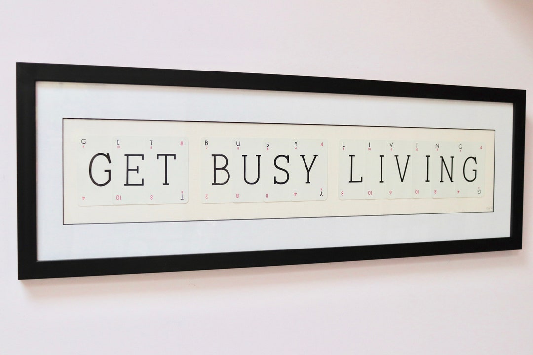 Get Busy Living Collage Picture, Framed Collage Art, One off Design - Etsy