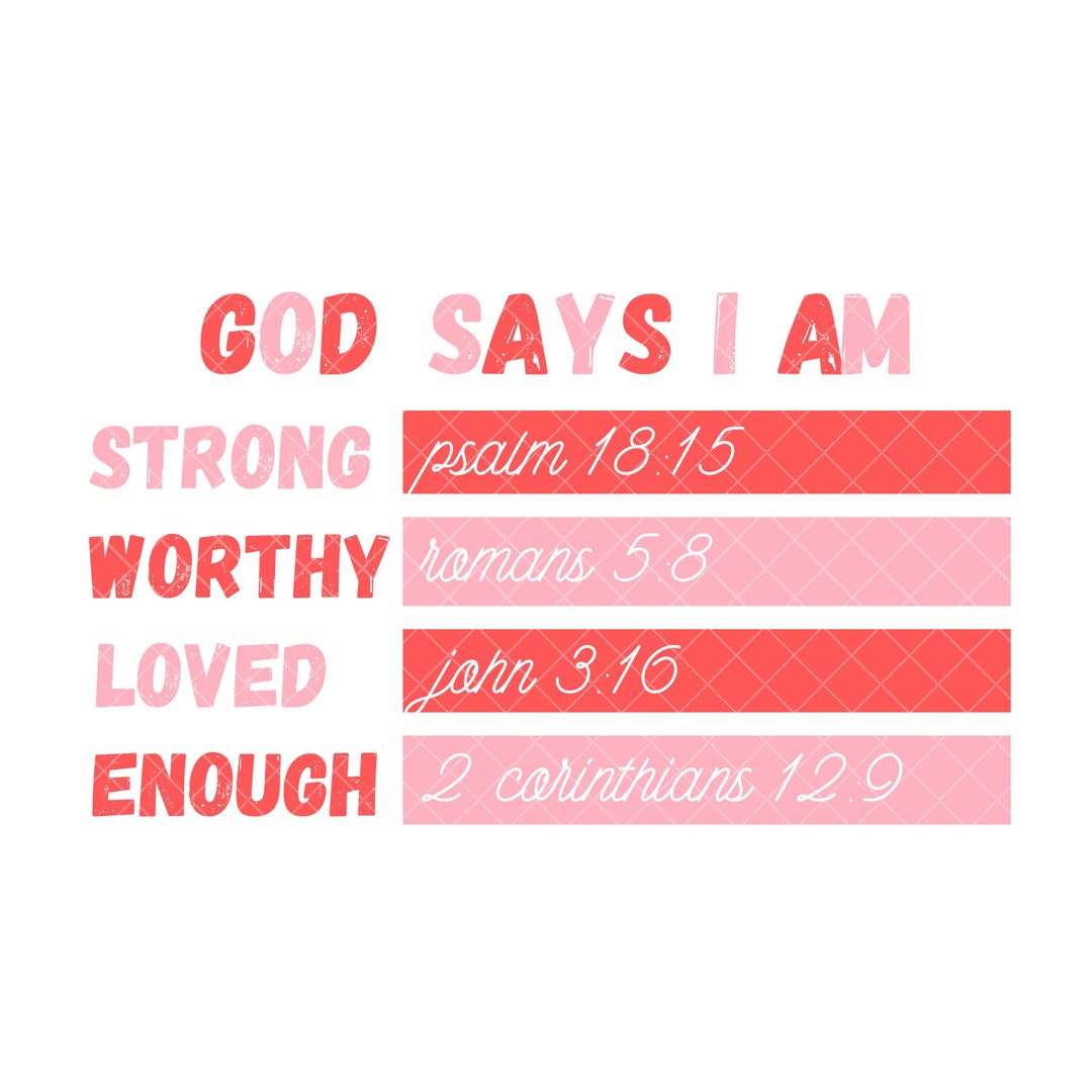 God Says I Am Perfect, Christian PNG, Valentine's Day PNG, Digital ...