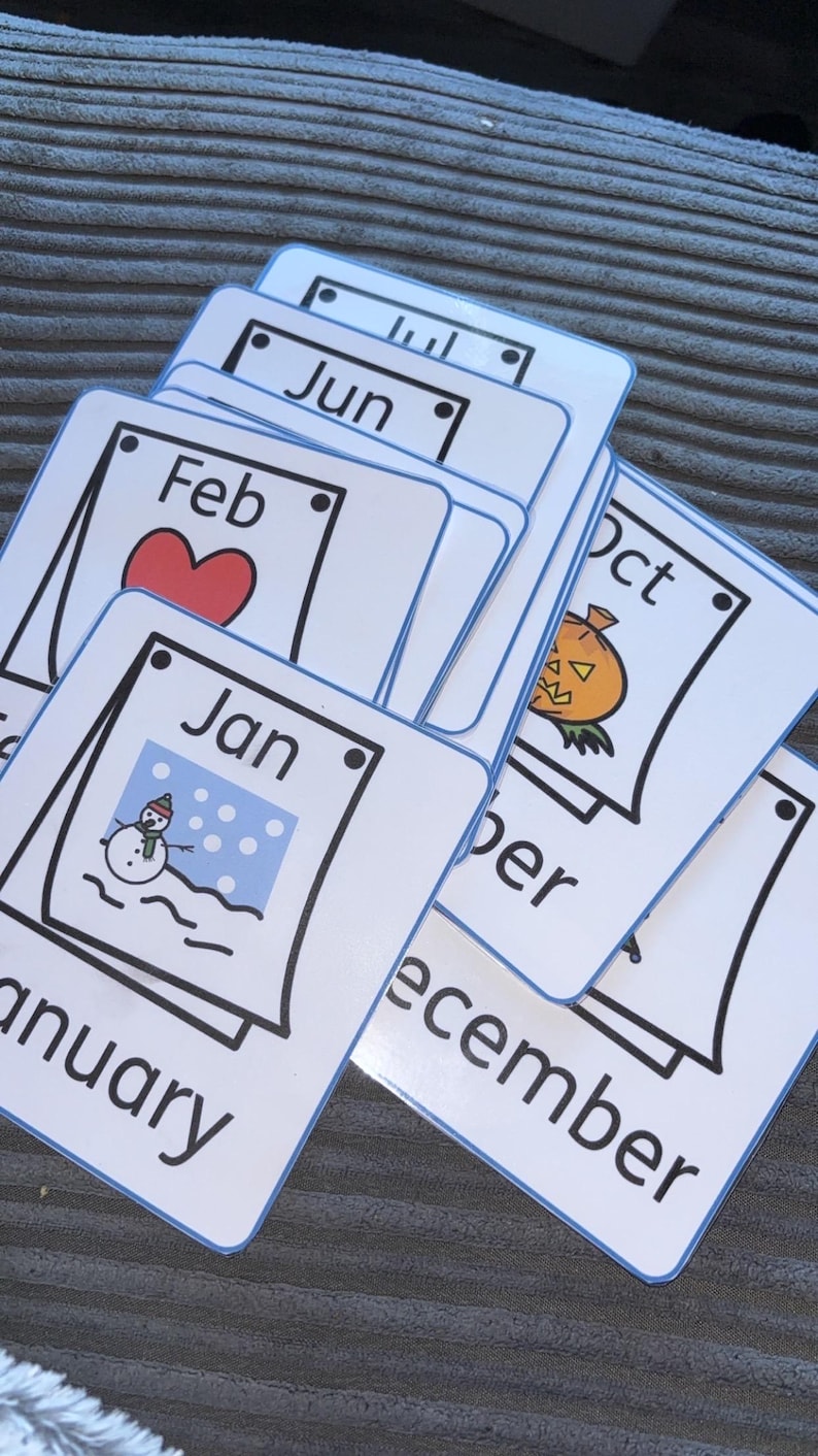 Months of the Year Flashcards - Etsy