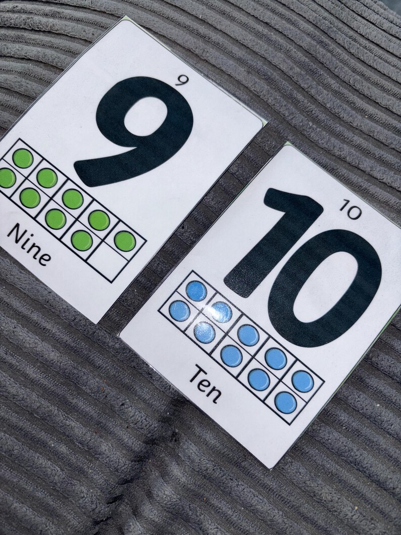 Numbered Flashcards 1-10 - Etsy