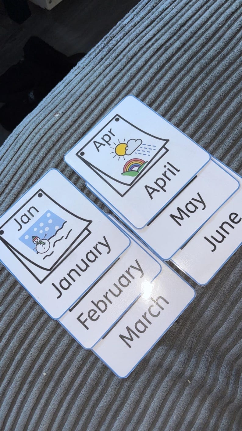 Months of the Year Flashcards - Etsy