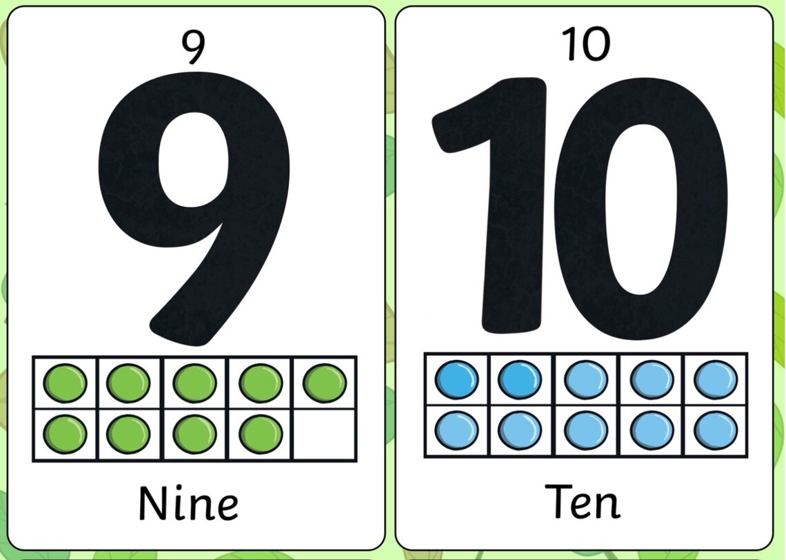 Numbered Flashcards 1-10 - Etsy
