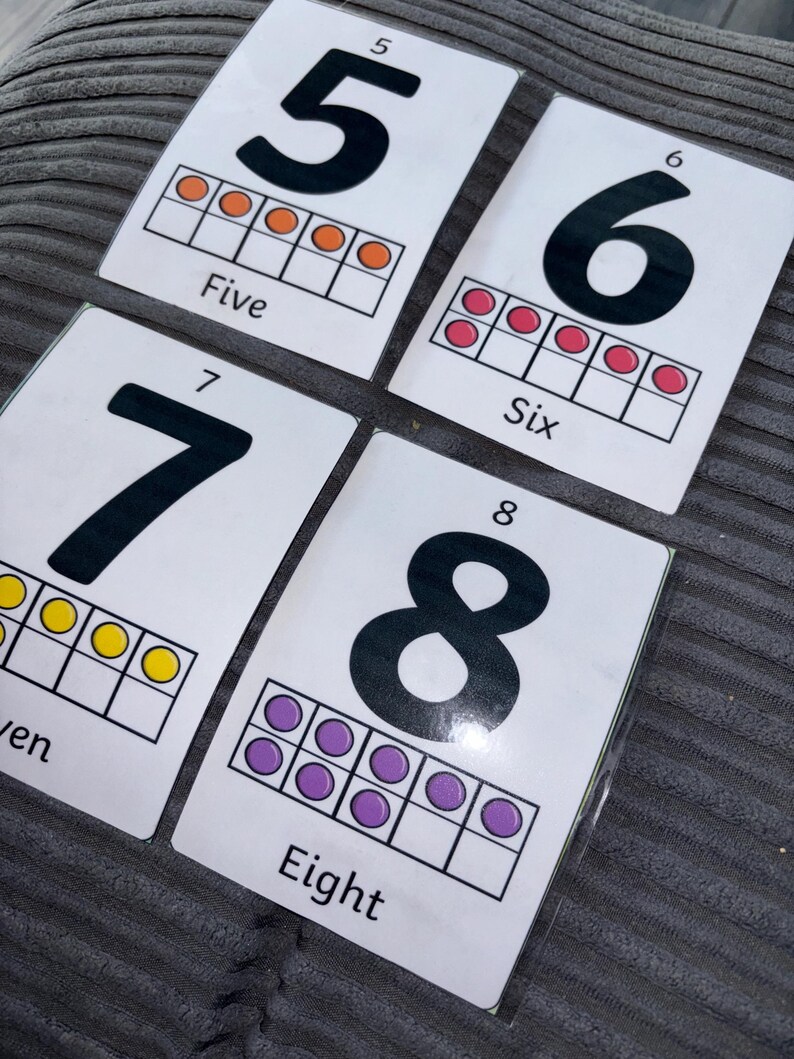 Numbered Flashcards 1-10 - Etsy