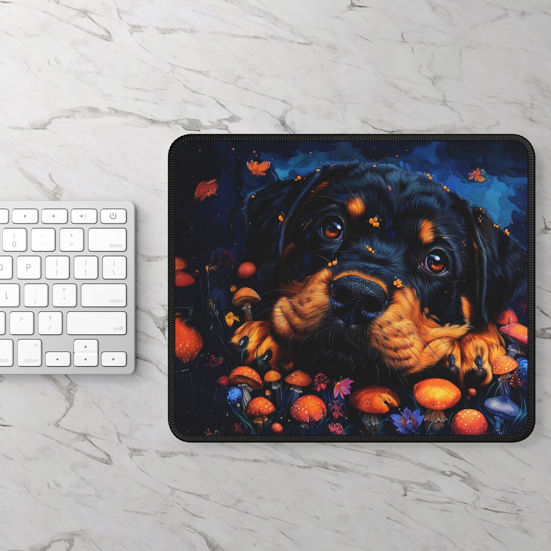 Psychedelic Rottweiler Gaming Mousepad, Fun Rottie Dog Fantasy Art ...