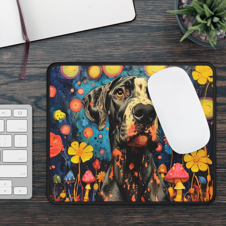 Psychedelic Great Dane Gaming Mousepad Fun Great Dane Fantasy Art ...