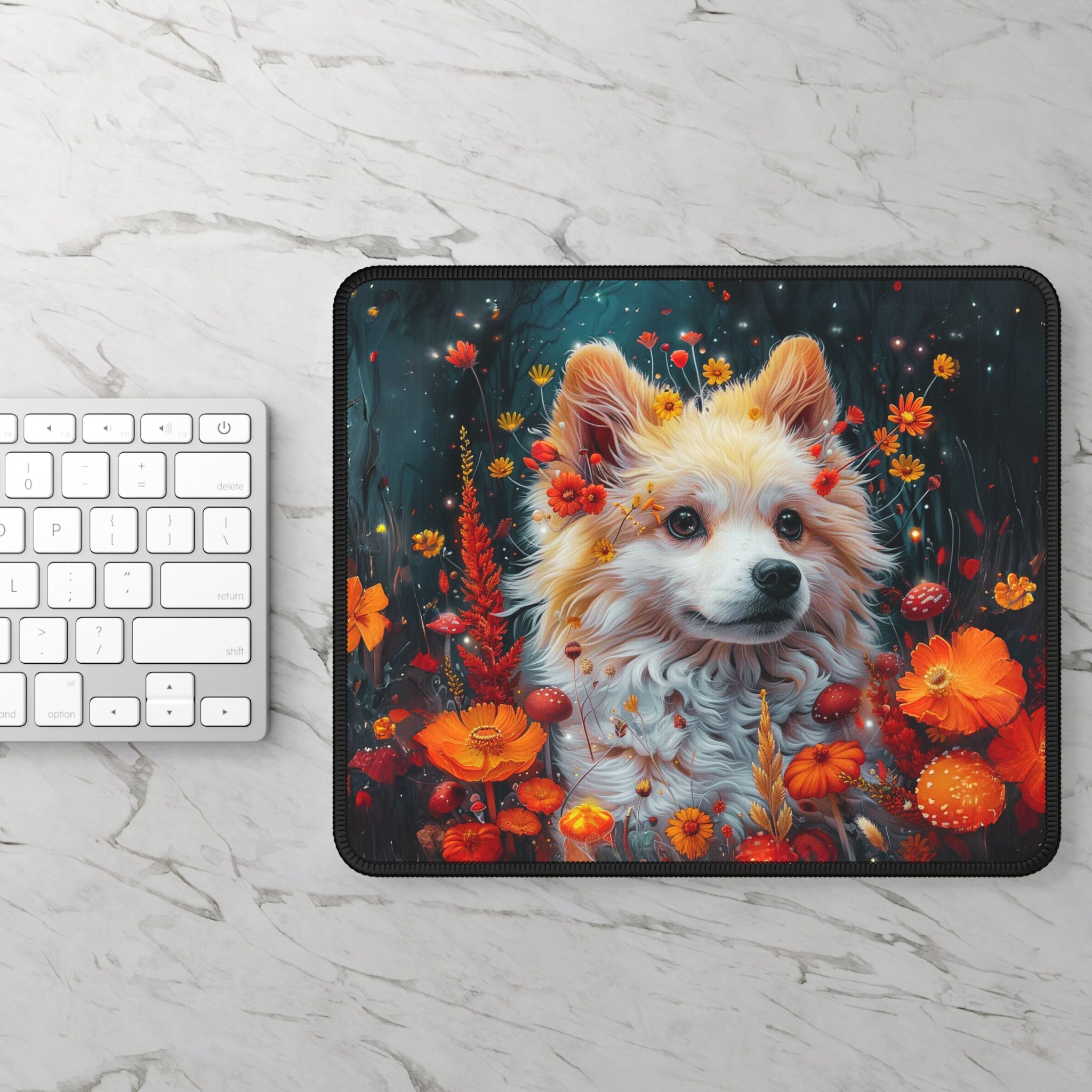 Samoyed Psychedelic Samoyed Gaming Mousepad, Fun Samoyed Fantasy Art ...