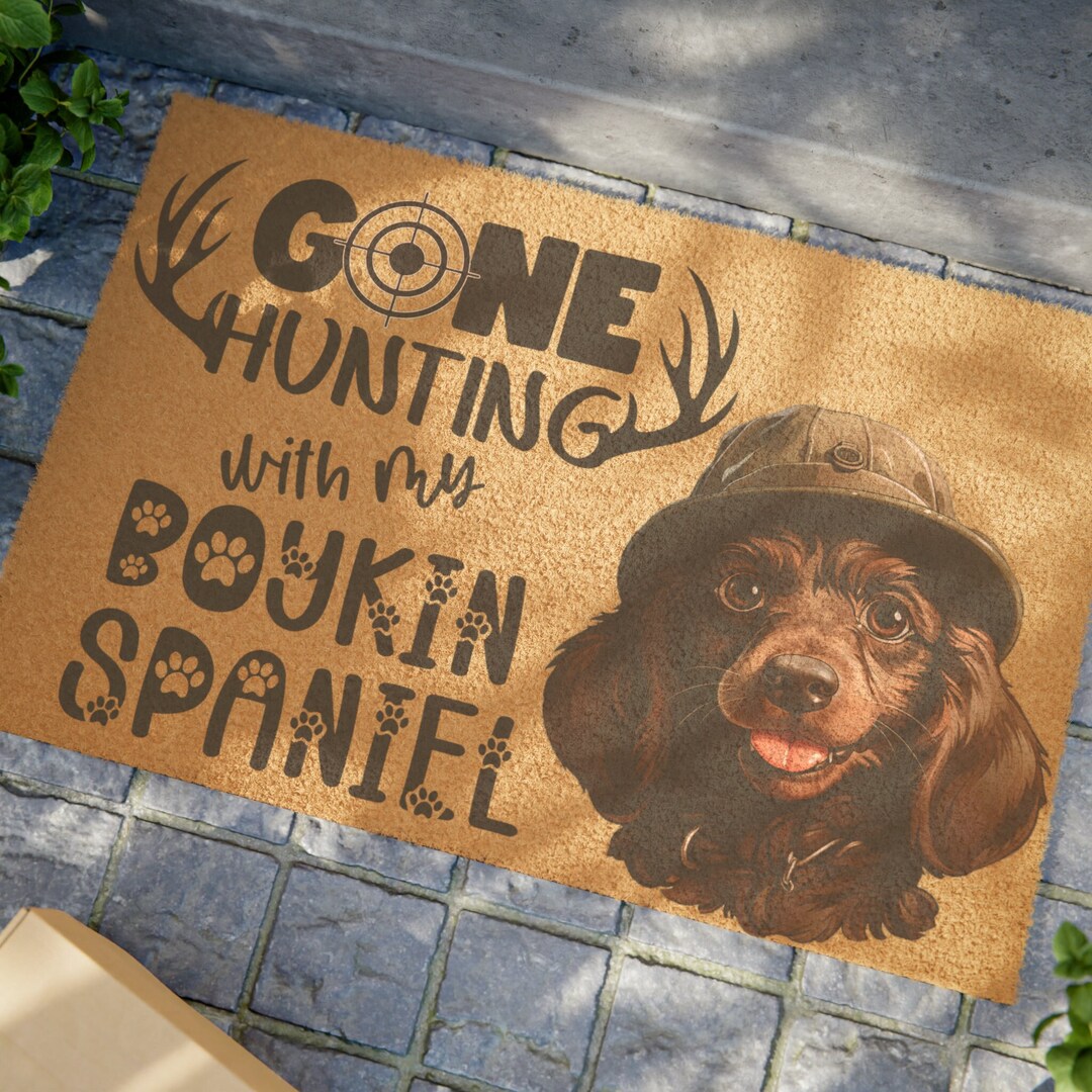 Gone Hunting With My Boykin Spaniel Door Mat, Outdoor Mat Gift for ...