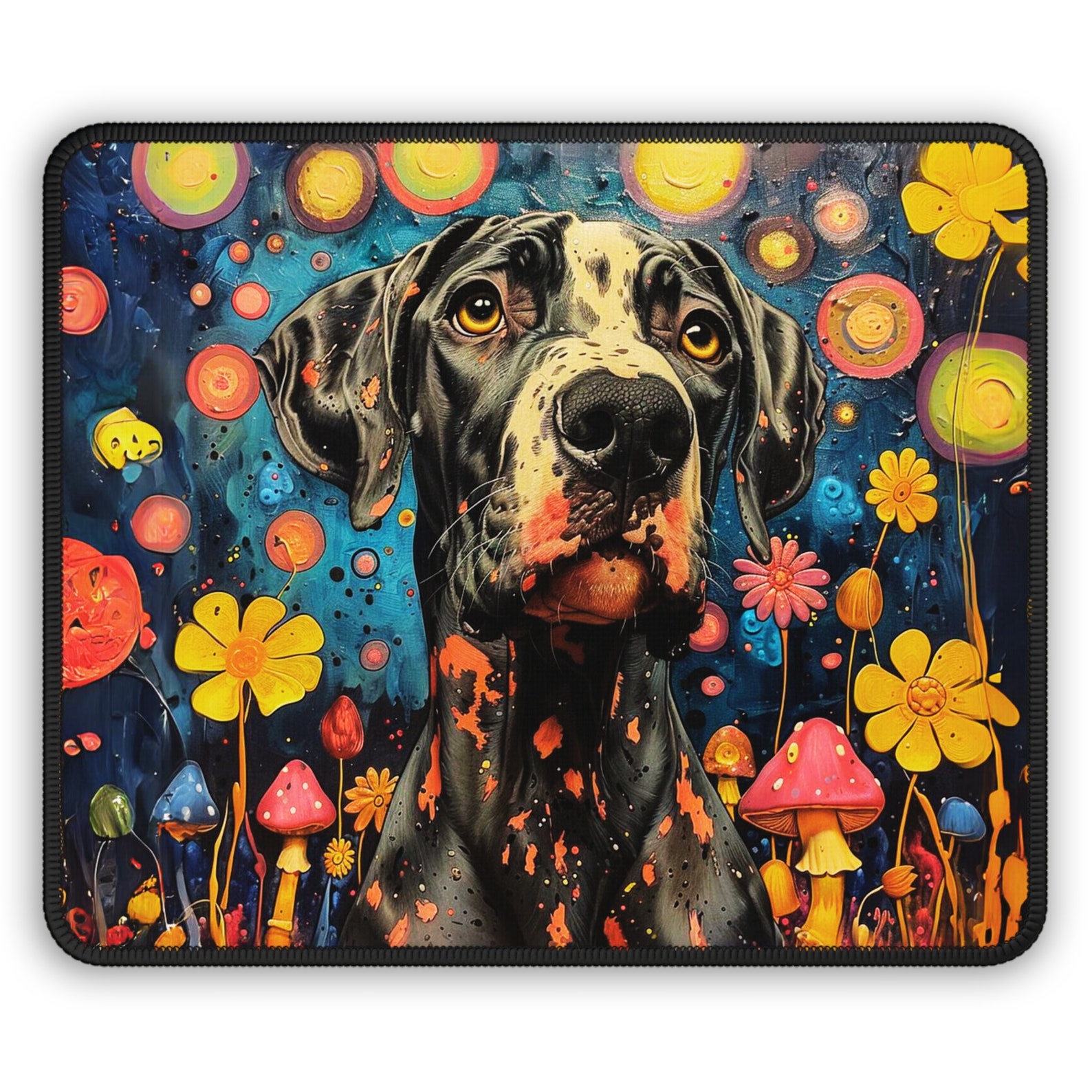 Psychedelic Great Dane Gaming Mousepad Fun Great Dane Fantasy Art ...