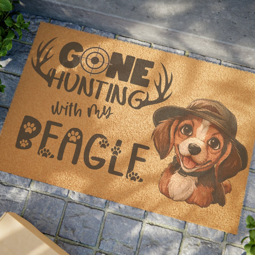 Gone Hunting With My Beagle Door Mat, Outdoor Mat Gift for Beagle ...