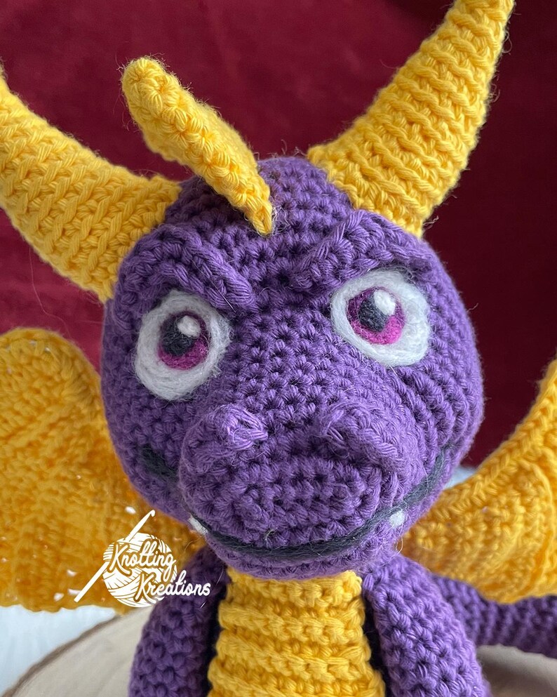 Crochet Pattern - Little Purple Dragon, Cute Fantasy Creature, Gamer ...