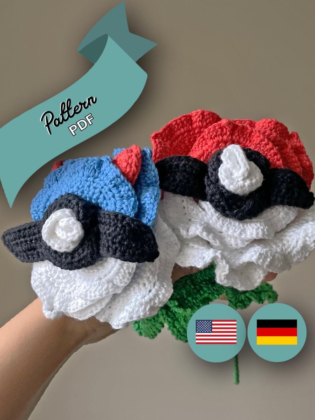 Crochet Pattern - Poke Rose / Monster Rose / Valentinesgift for Geeks ...