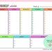 Weekly Schedule Template for Kids to Record Their Homeschool or School ...