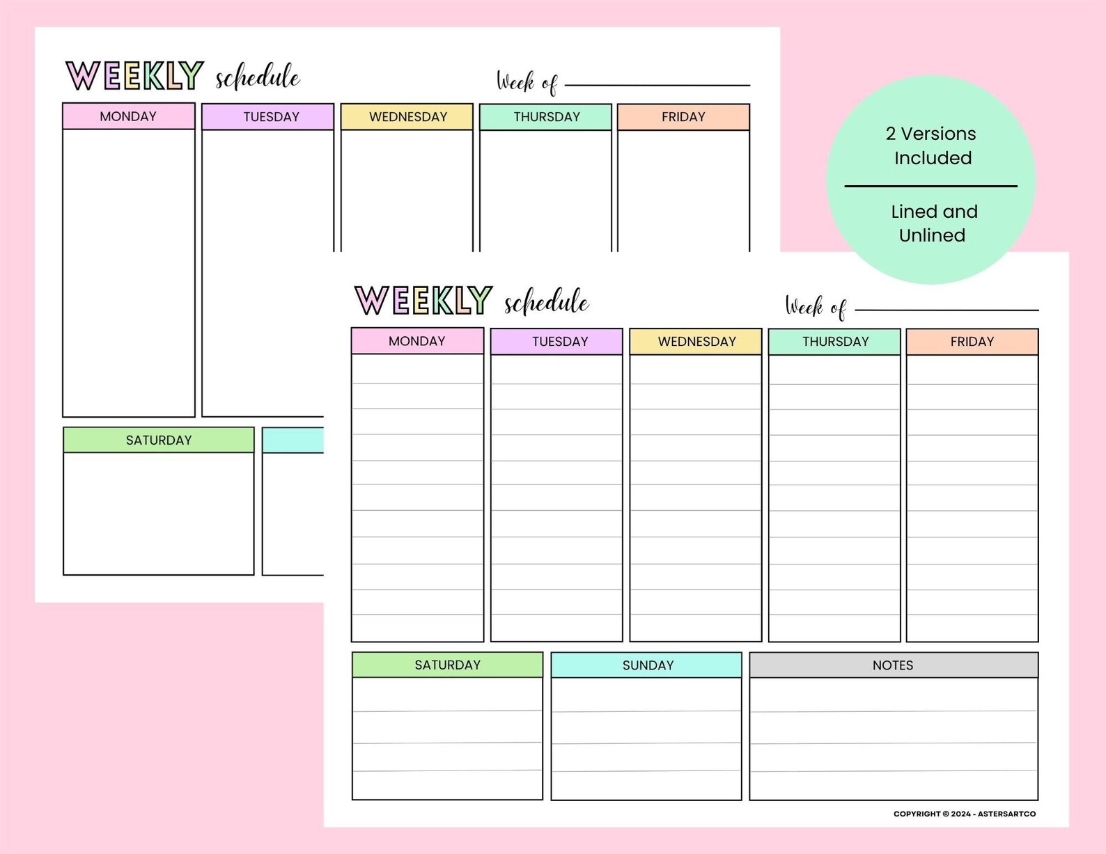 Weekly Schedule Template for Kids to Record Their Homeschool or School ...