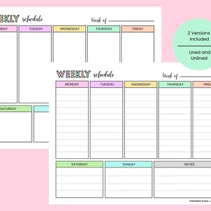Weekly Schedule Template for Kids to Record Their Homeschool or School ...
