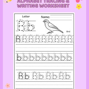 Alphabet Tracing & Writing Worksheets From A to Z, Preschool, Pre-k ...