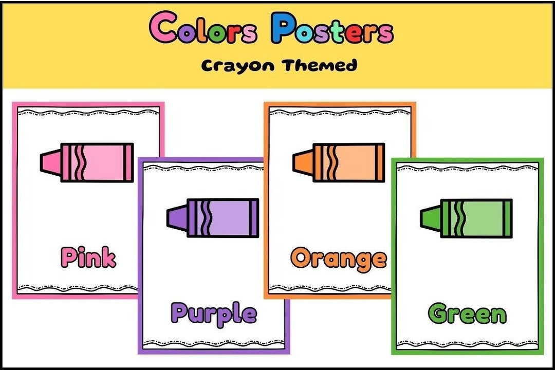 Crayon-themed Colors Posters Bundle: Great for Preschool, Pre-k ...