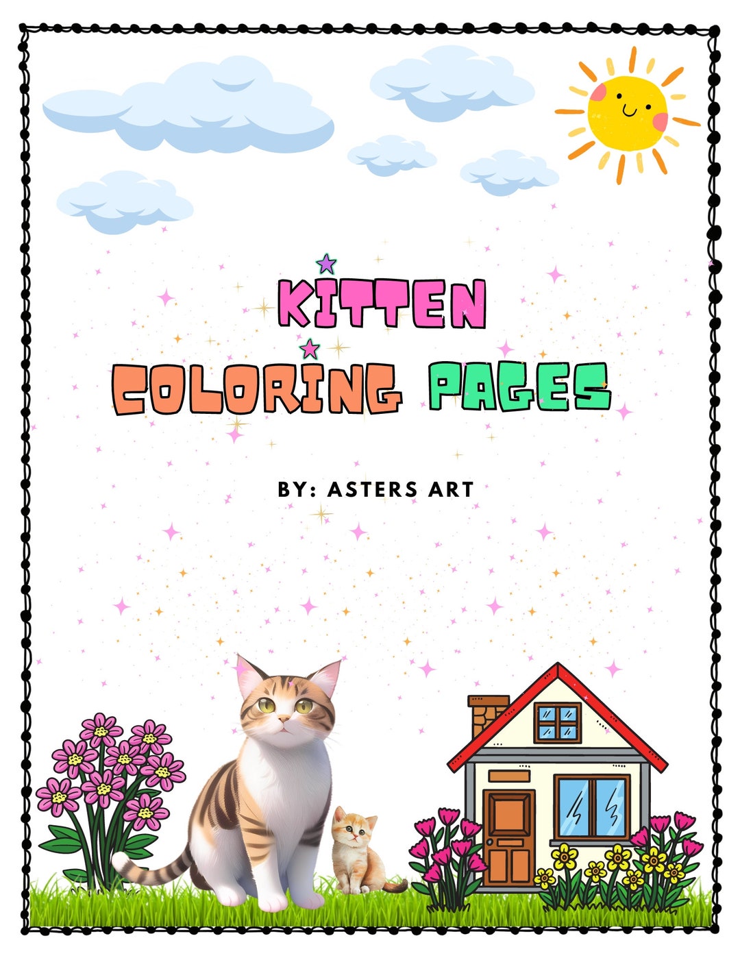 Digital Kitten Coloring Pages - (printable) - Etsy
