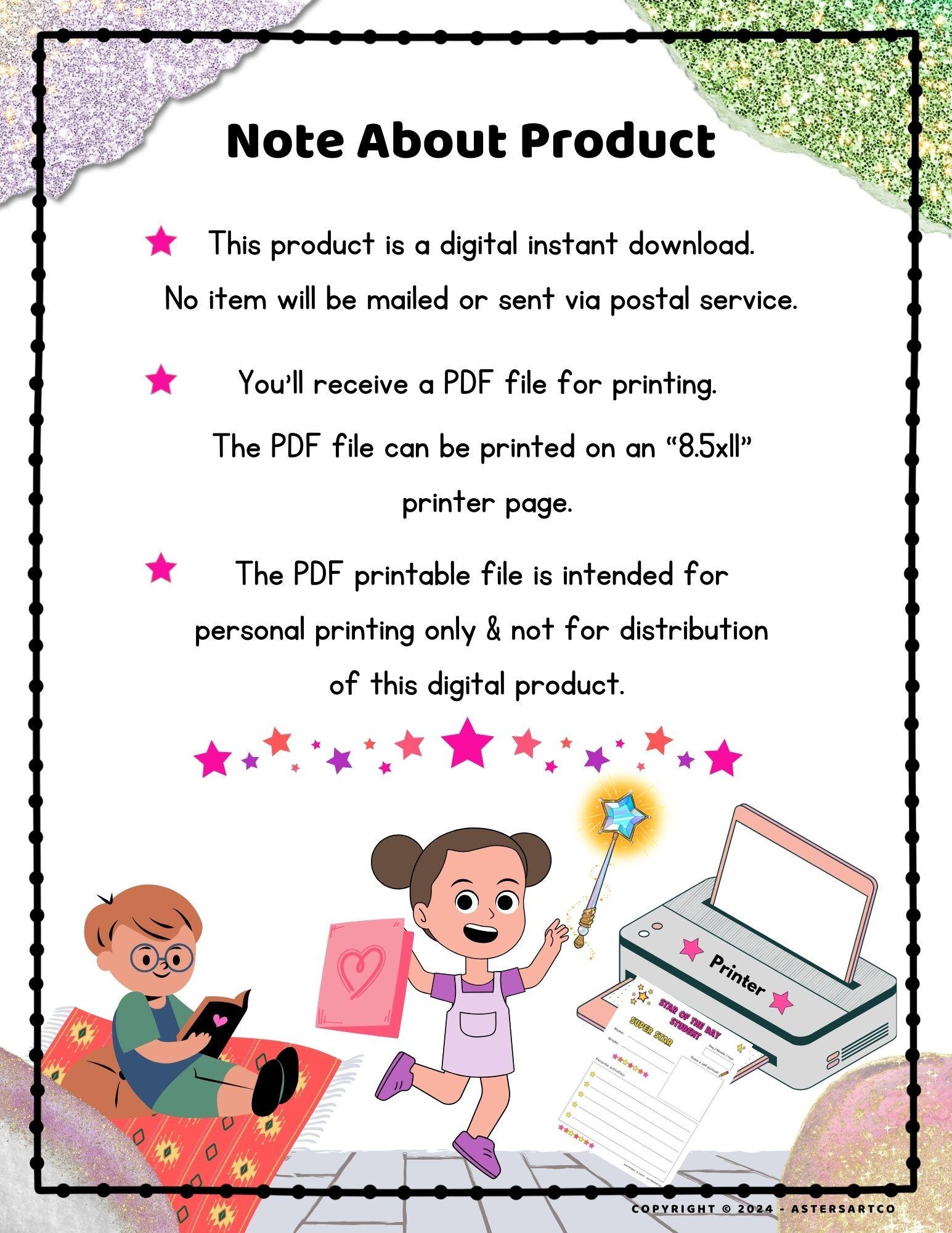 Star of the Day, Week, & Year Student Worksheets for Preschool, Pre-k ...