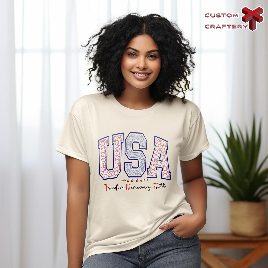 USA Patriotic Shirt, Independence Day Gifts, Freedom Democracy Truth ...