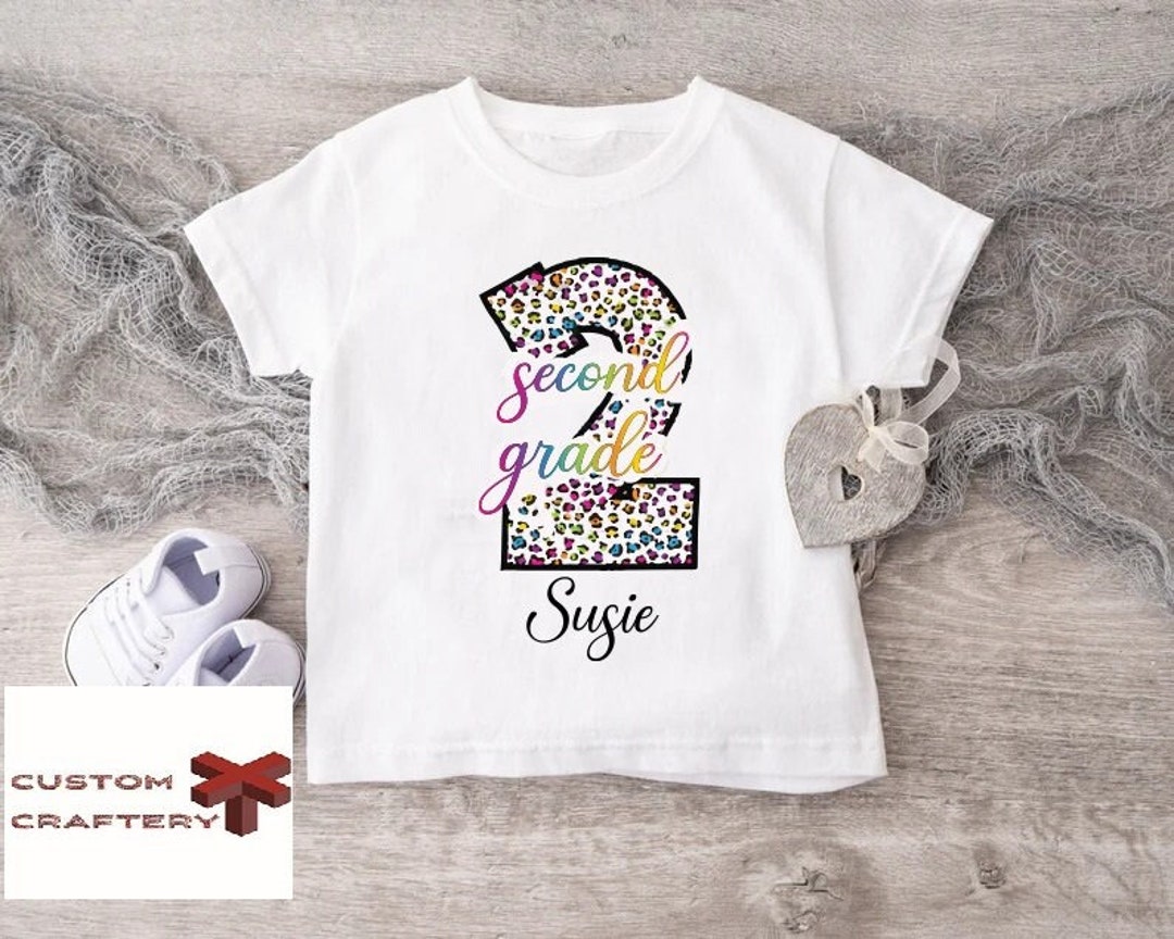 Second Grade Girl Shirt, Personalized 2nd Grade Kids Shirt, First Day ...