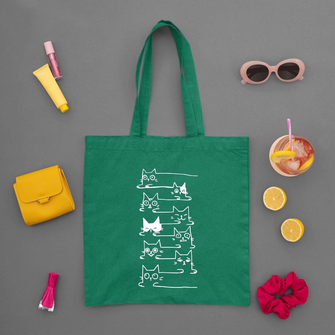 Cats Tote,cat Lady Gifts,animal Lover Reusable Tote, Cat Lover Canvas ...