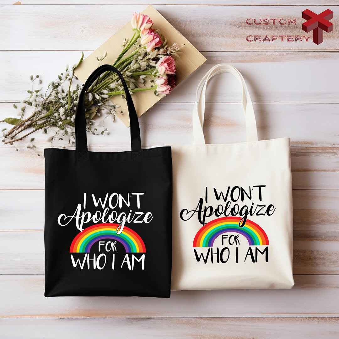 LGBT Rainbow Pride Cottagecore Tote Bag, LGBT Awareness Gift,i Won't ...