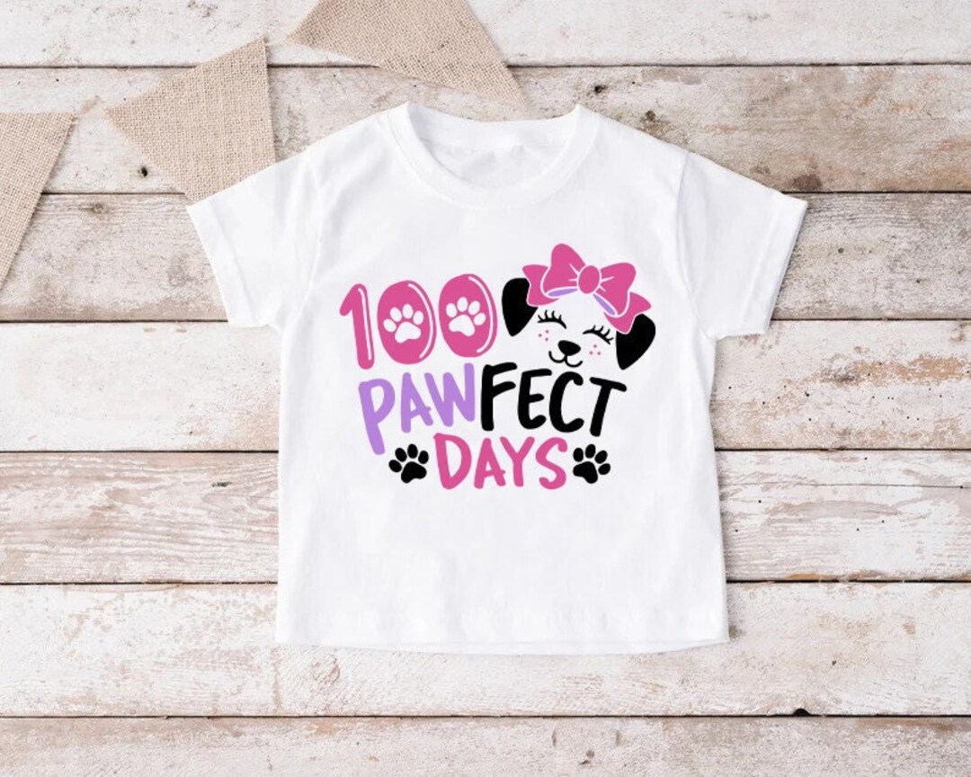 100 Pawfect Days of School Shirt, 100 Days of School Shirt, Dog Lover ...