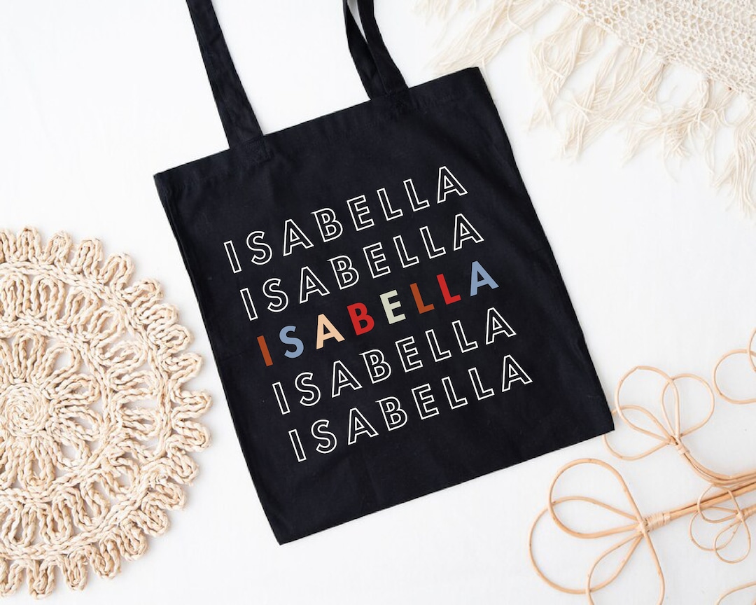 Personalized Name Canvas Tote,book Tote Bag Letter,custom Name Tote Bag ...