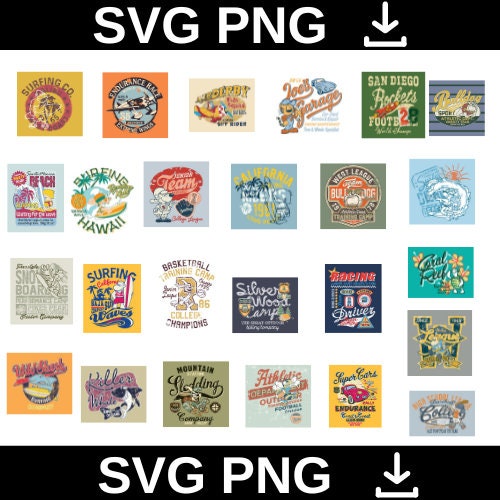 Retro Bundle Svg Bundle, Svg Bundles, Digital Vector File, Svg Designs ...