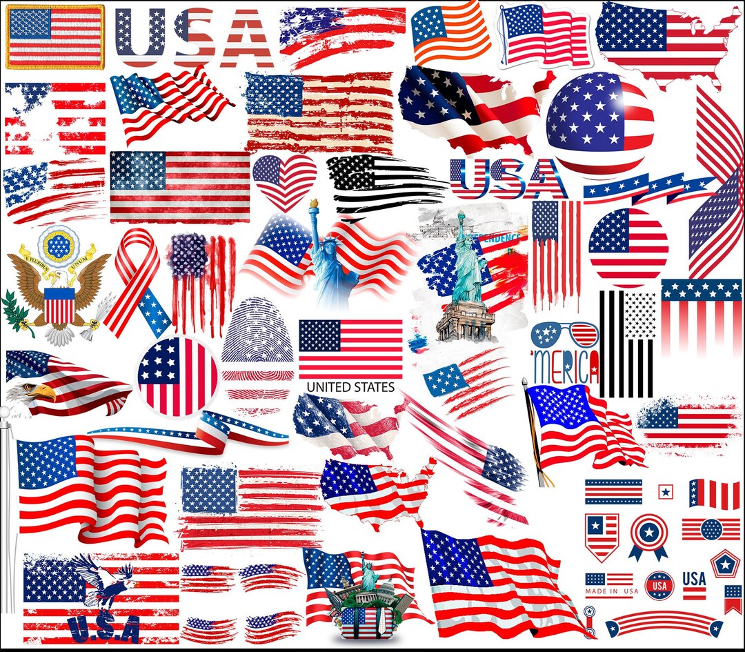 American Flag Svg Bundle, Svg Bundles, Digital Vector File, Svg Designs ...