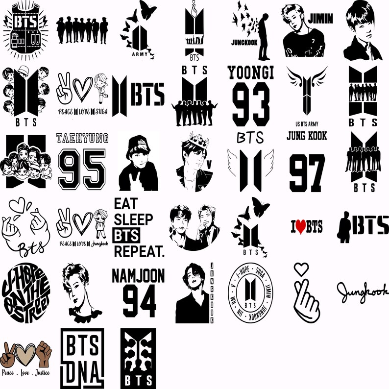 Paquete KPOP SVG, paquetes SVG, archivo vectorial digital, paquete de ...