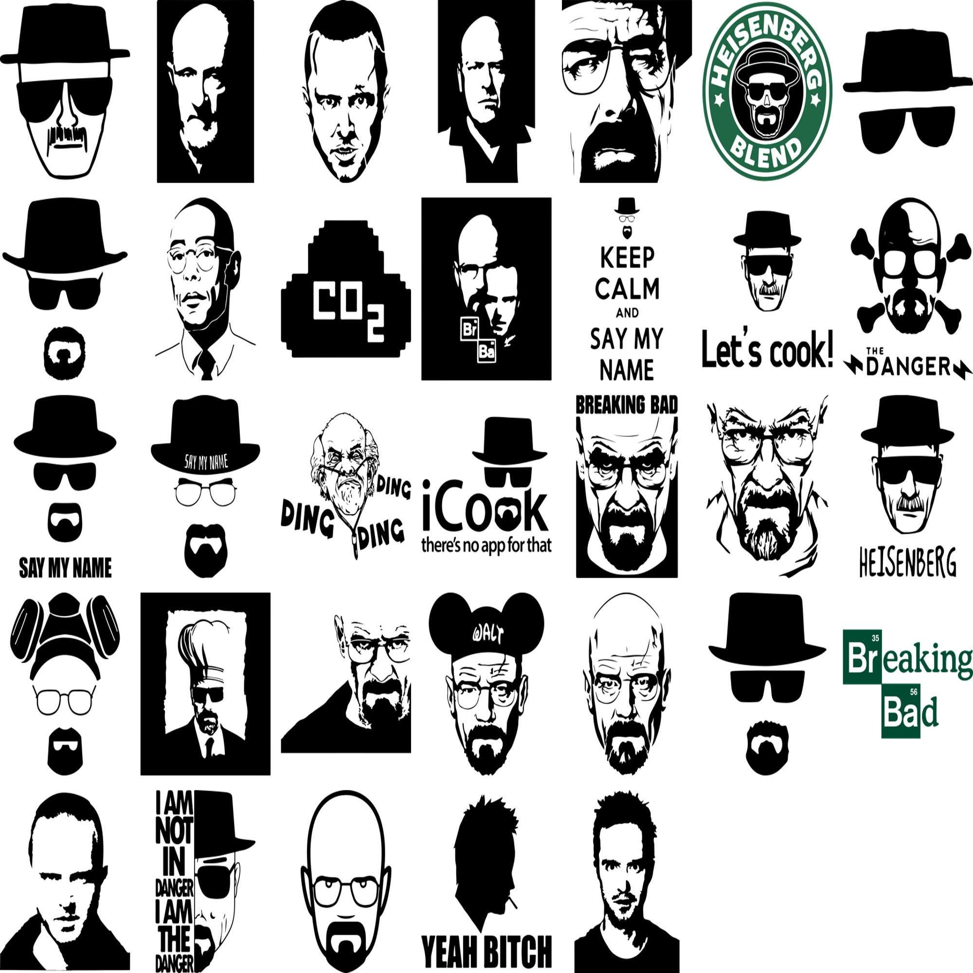 Breaking Bad-Svg-Bundle, SVG-Bundle, digitale Vektordatei, SVG-Designs ...