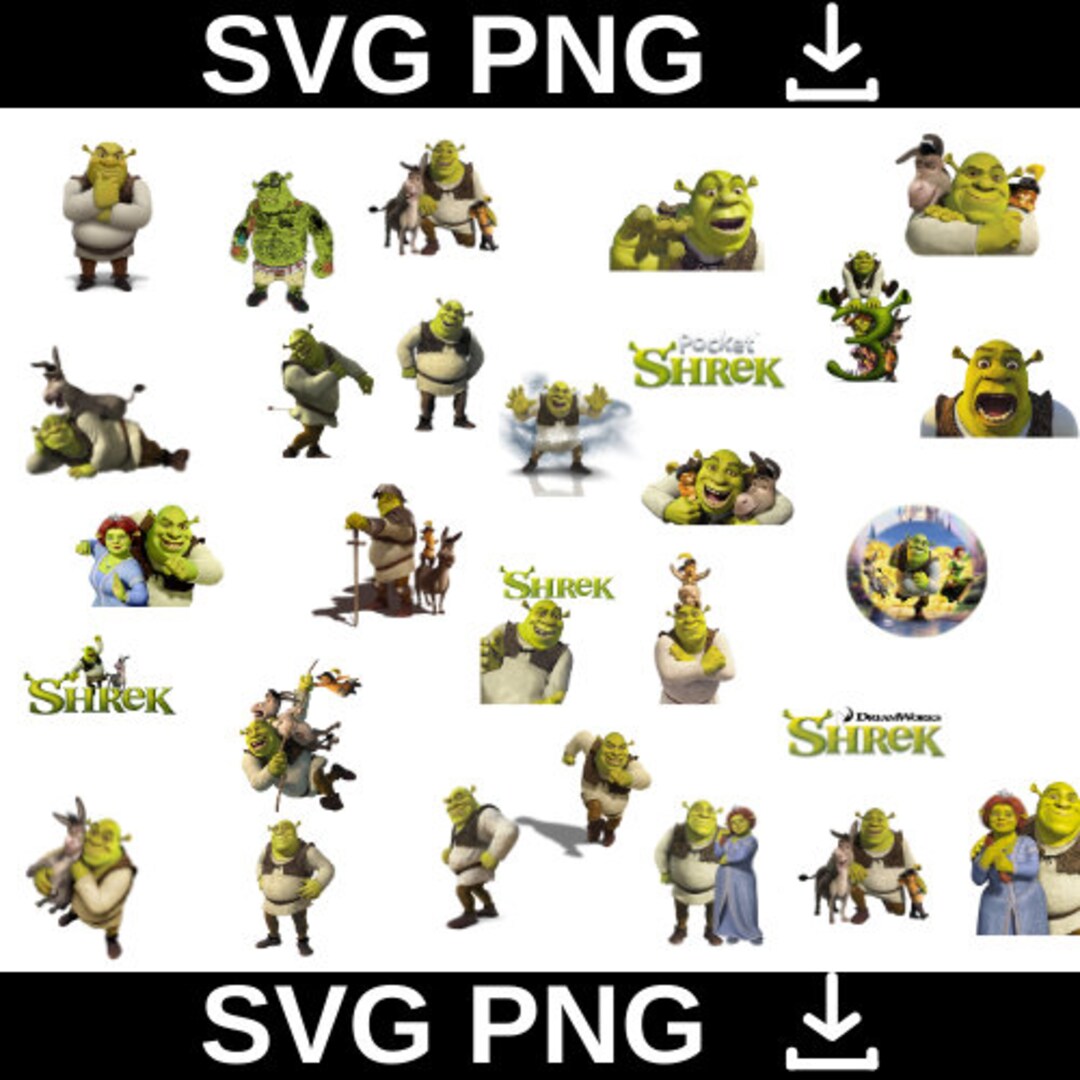 Shrek Svg Bundle, Svg Bundles, Digital Vector File, Svg Designs Bundle ...