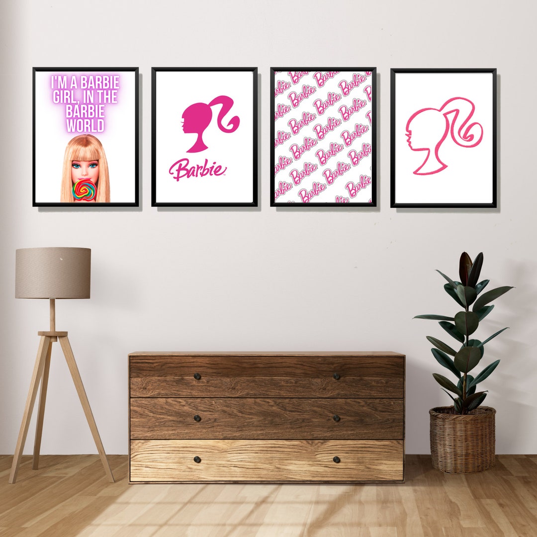 Set of 4 Barbie Wall Art Set | Barbie Dolls Digital Download |teen Room ...