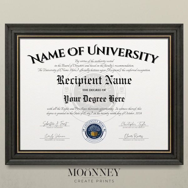 Custom College Degree Template - Etsy